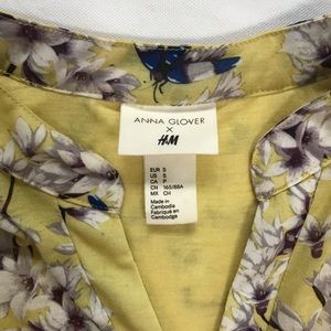 H&M | Tops | Anna Glover X Hm Floral Blouse Yellow S | Poshmark